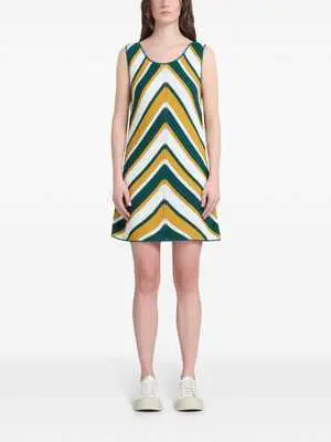 Marni Striped Knitted Mini Dress - Green