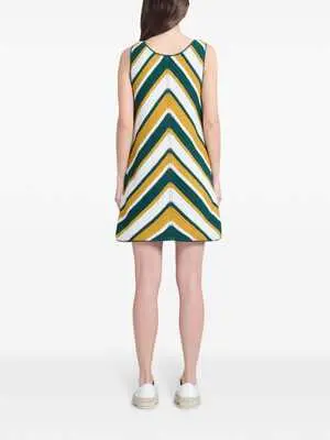 Marni Striped Knitted Mini Dress - Green