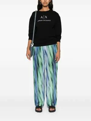 Armani Exchange Abstract-print Lightweight Straight Trousers
