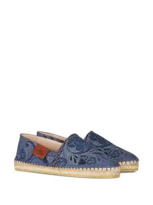 Etro Paisley-print Denim Espadrilles - Blue