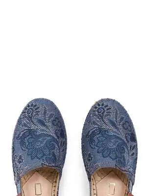 Etro Paisley-print Denim Espadrilles - Blue