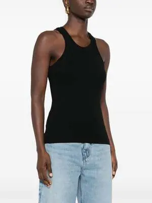 Closed Logo-embroidered Ribbed Tank Top - Black