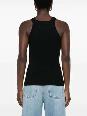 Closed Logo-embroidered Ribbed Tank Top - Black