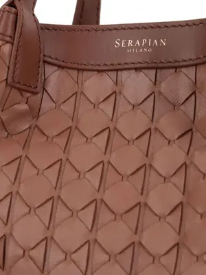 SERAPIAN Mosaico Mini Tote Bag - Brown
