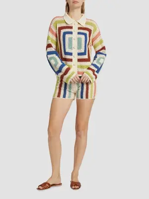 Escvdo Camino Plaza Crochet Shorts