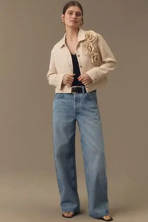 DOLAN LEFT COAST Dolan Textured 3d Rosette Lady Jacket