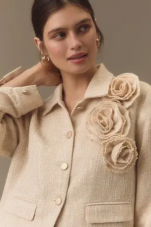 DOLAN LEFT COAST Dolan Textured 3d Rosette Lady Jacket