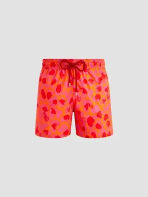 Vilebrequin New Leopard Graphic Swim Trunks - Abricot