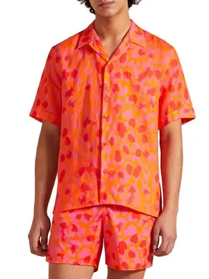 Vilebrequin New Leopard Linen Camp Shirt