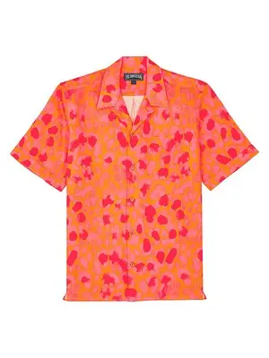 Vilebrequin New Leopard Linen Camp Shirt