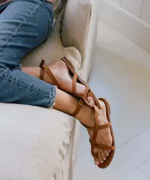 JENNI KAYNE Jenni Kayne Oiled Leather Strappy Sandals