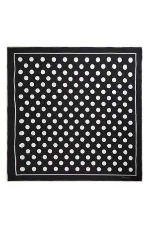 Dolce & Gabbana Polka Dot Square Cotton Scarf - Nero