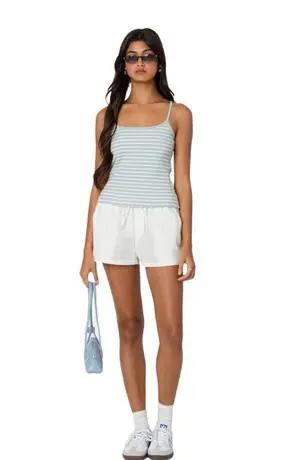 EDIKTED Gretta Stripe Rib Camisole - Light-blue