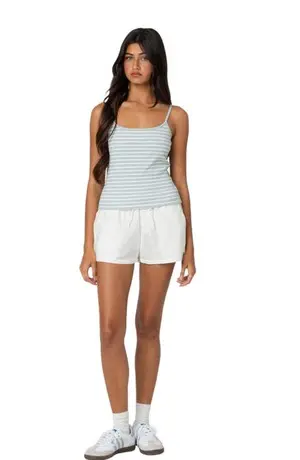 EDIKTED Gretta Stripe Rib Camisole - Light-blue