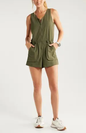 Zella Navigator Short Romper - Olive Night