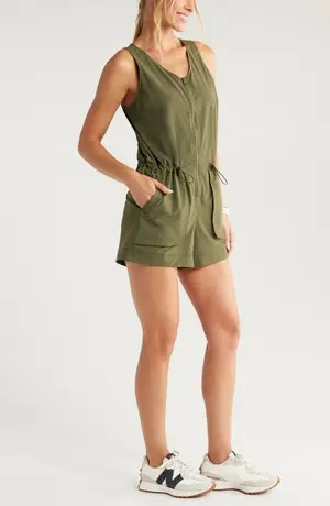 Zella Navigator Short Romper - Olive Night