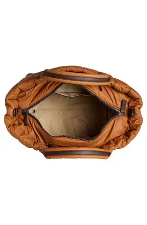 VEECOLLECTIVE Porter Water Repellent Quilted Weekend Bag - Cognac