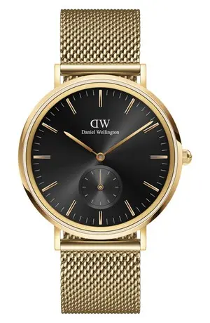 DANIEL WELLINGTON Multi Eye Mesh Strap Watch - Gold