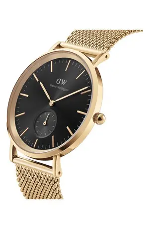DANIEL WELLINGTON Multi Eye Mesh Strap Watch - Gold
