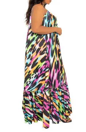 BUXOM COUTURE Animal Print Maxi Dress - Multi