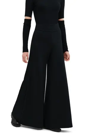 MARCELLA Georgia High Waist Wide Leg Ponte Knit Pants - Black