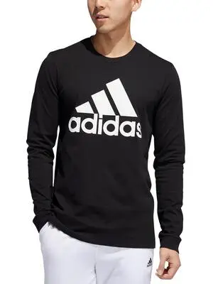 Adidas Mens Logo Cotton Tshirt - Black