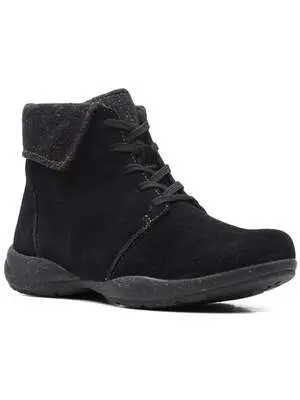 Clarks Roseville Lace Womens Suede Booties - Black