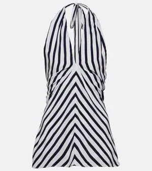 Staud Dawn Striped Halterneck Top