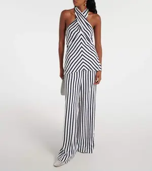 Staud Dawn Striped Halterneck Top