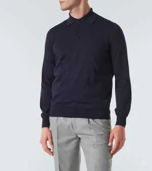 Brunello Cucinelli Cotton Polo Sweater - Blue