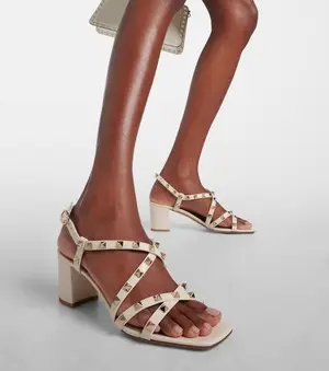 Valentino Garavani Rockstud Leather Sandals - White