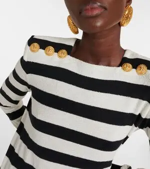 Balmain Striped Jersey Top