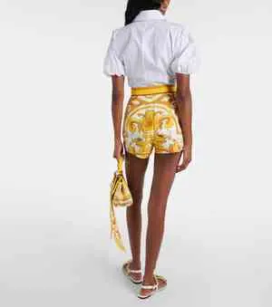 Dolce & Gabbana Majolica High-rise Shorts - Yellow