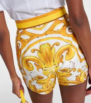Dolce & Gabbana Majolica High-rise Shorts - Yellow