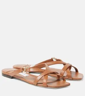 JIMMY CHOO Jess Leather Sandals - Brown