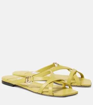 JIMMY CHOO Jimmy Choo Jess Leather Sandals Yellow