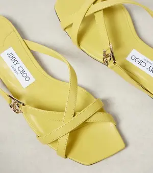 JIMMY CHOO Jess Leather Flat Sandals