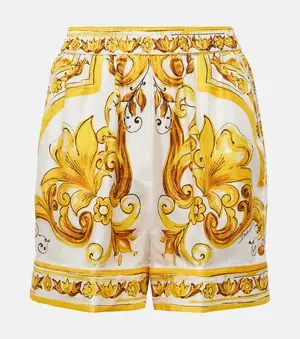DOLCE & GABBANA Dolce&Gabbana Majolica Printed Silk Shorts