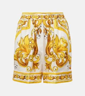 Dolce & Gabbana Majolica Printed Silk Shorts - Multicoloured