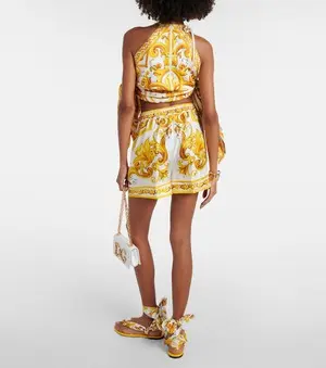 Dolce & Gabbana Majolica Printed Silk Shorts