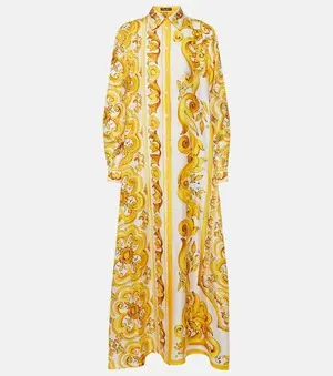Dolce & Gabbana Majolica Silk Kaftan - Yellow