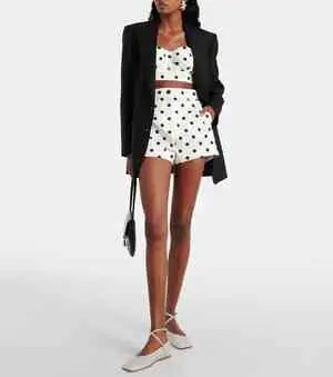 Amina Muaddi Ane Embellished Ballet Flats - White
