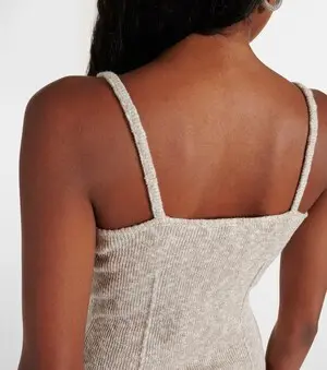 Magda Butrym Knitted Linen And Cotton Bodysuit - Grey