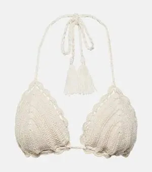 Anna Kosturova Crochet Bikini Top - White