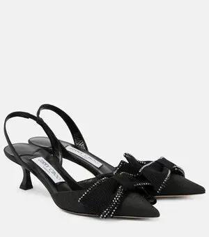 JIMMY CHOO Brook 50 Embellished Slingback Pumps - Black