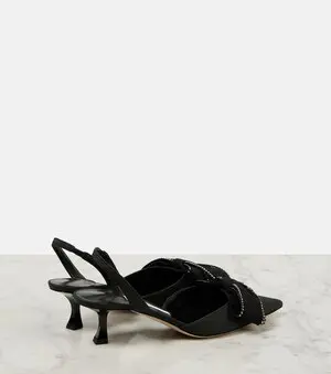 JIMMY CHOO Brook 50 Embellished Slingback Pumps - Black