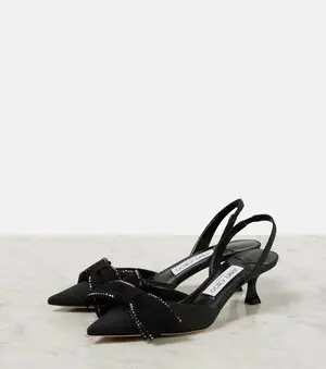 JIMMY CHOO Brook 50 Embellished Slingback Pumps - Black