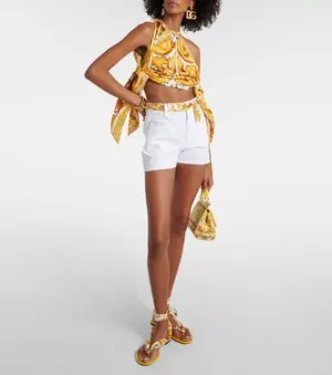 Dolce & Gabbana High-rise Denim Shorts - Yellow