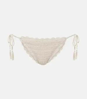 Anna Kosturova Classic Crochet Cotton Bikini Bottom - Neutrals