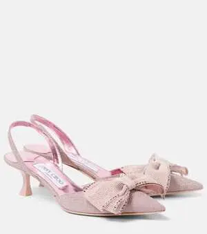 JIMMY CHOO Brook 50 Glitter Slingback Pumps - Pink
